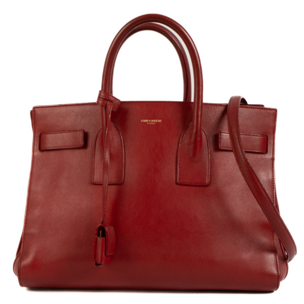 Saint Laurent Red Sac de Jour Small Handbag Labellov Buy and Sell ...