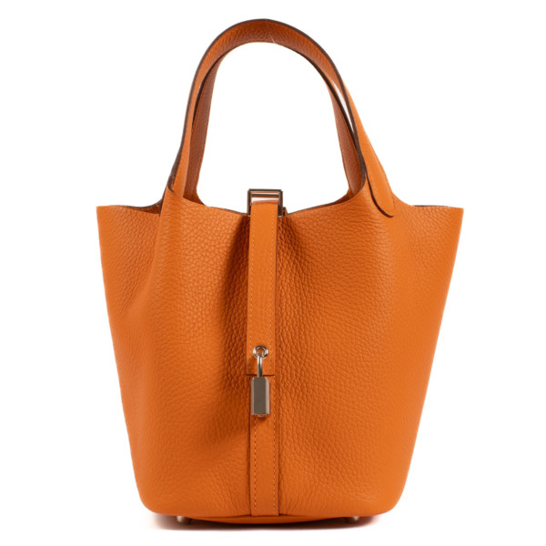 Hermès Picotin Lock 18 Orange Clemence PHW Labellov Buy and Sell ...