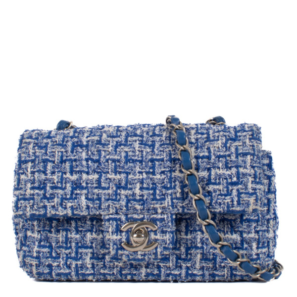 Chanel Blue Tweed Mini Classic Flap Bag Labellov Buy and Sell Authentic ...
