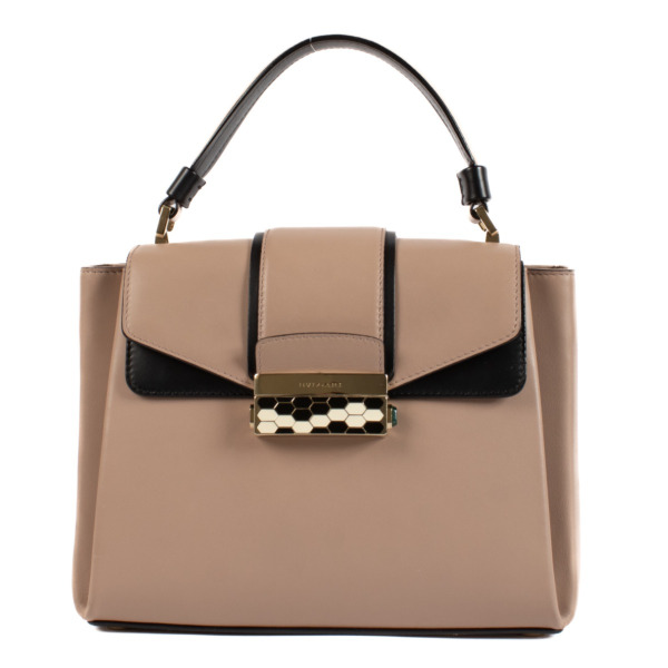 Bulgari Pink Leather Serpenti Viper Top Handle Bag Labellov Buy and ...