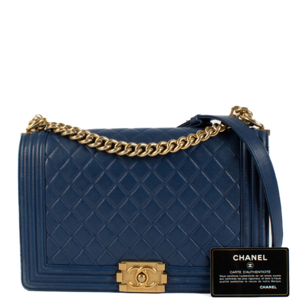 Chanel Cobalt Blue Boy Large Crossbody Bag Labellov Buy and Sell ...