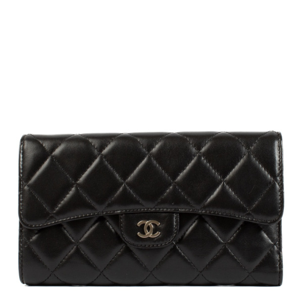 Chanel Black Classic Large Flap Wallet Labellov Buy and Sell Authentic ...
