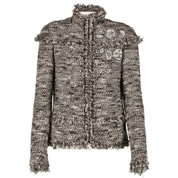 Chanel 04A Embroidered Patches Fringe Wool Tweed Jacket Labellov Buy ...