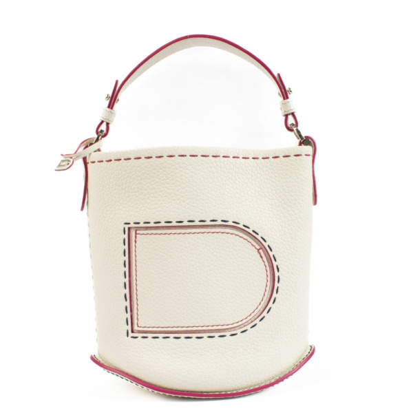 Delvaux White Pin Mini Bucket Surpiqué Labellov Buy and Sell Authentic ...