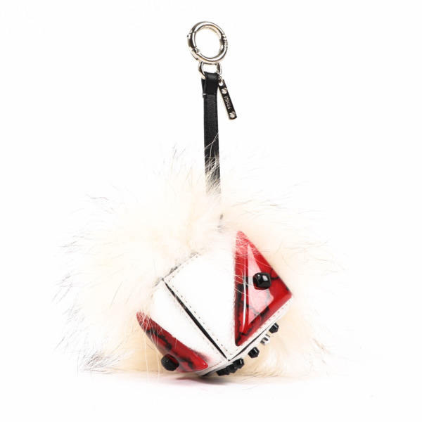 Fendi White Fur Monster Bag Charm Labellov Buy and Sell Authentic Luxury