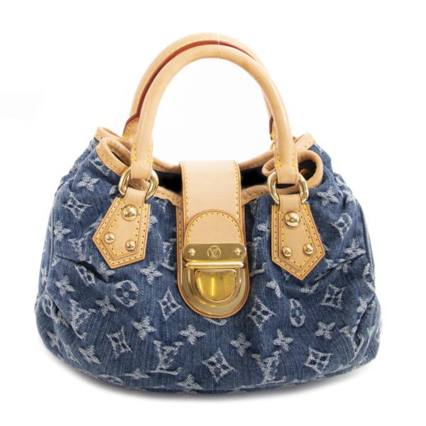 Louis Vuitton Pleaty PM Blue Monogram Denim Handbag Labellov Buy and ...