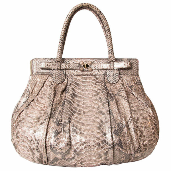 Zagliani Large Puffy Python Bag Labellov Buy and Sell Authentic Luxury