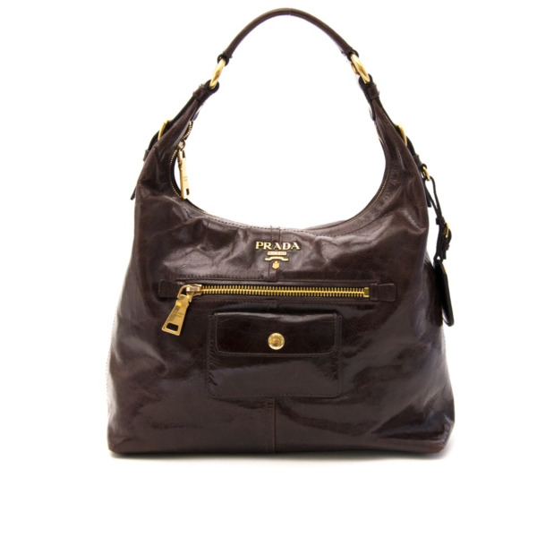 Prada Brown Leather Shoulder Bag Labellov Buy and Sell Authentic Luxury