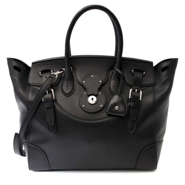 Ralph Lauren Black 'Soft Ricky 33' Nappa Leather Bag Labellov Buy and ...