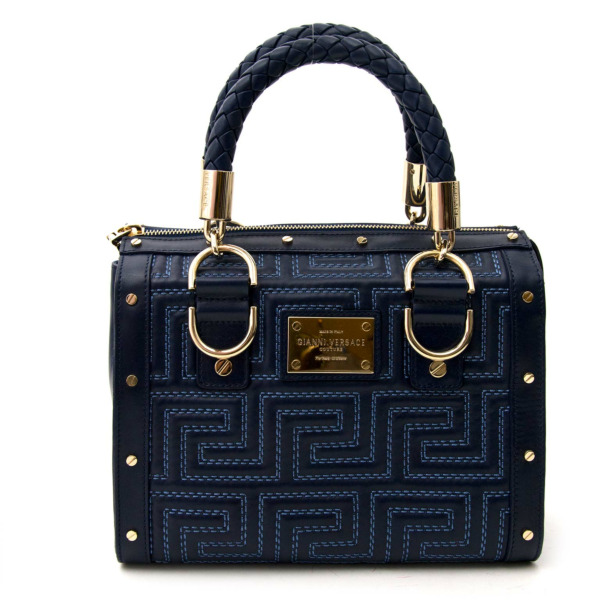 Gianni Versace Couture Blue Embroidered Bag Labellov Buy and Sell ...
