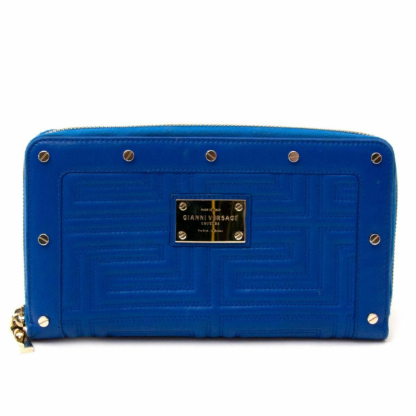 Gianni Versace Couture Blue Leather Wallet Labellov Buy and Sell ...