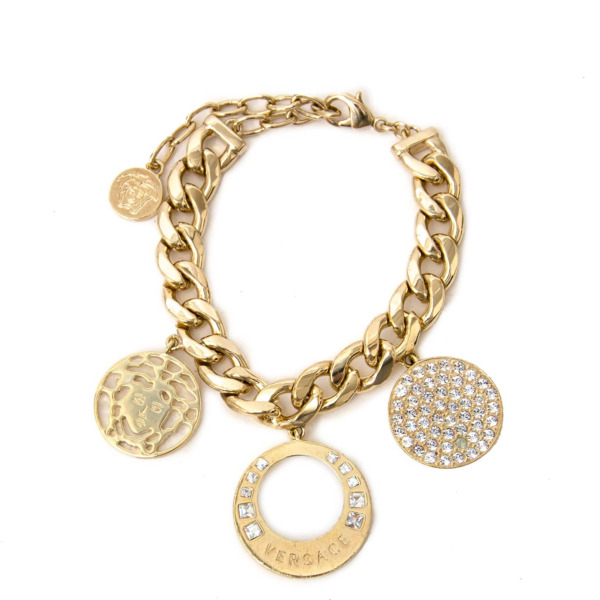 Versace Gold Tone Pendant Bracelet Labellov Buy and Sell Authentic Luxury