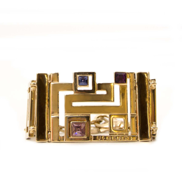 Versace Medusa Gold-Toned Bracelet With Stones Labellov Buy and Sell ...