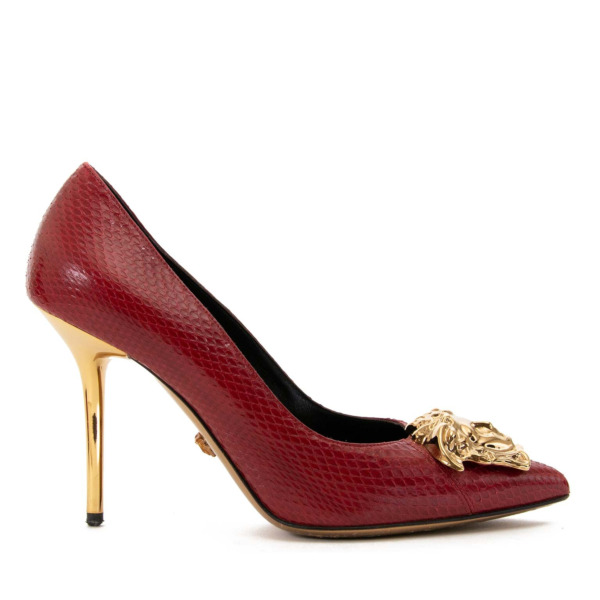 Versace Red Leather Medusa Pumps - Size 37 Labellov Buy and Sell ...